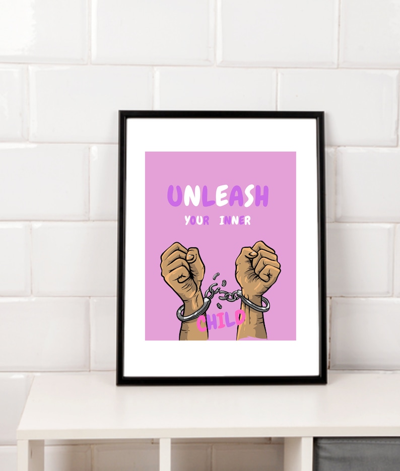 Unleash Your Inner Child Poster Modern Art Maximalist Colourful Art ...