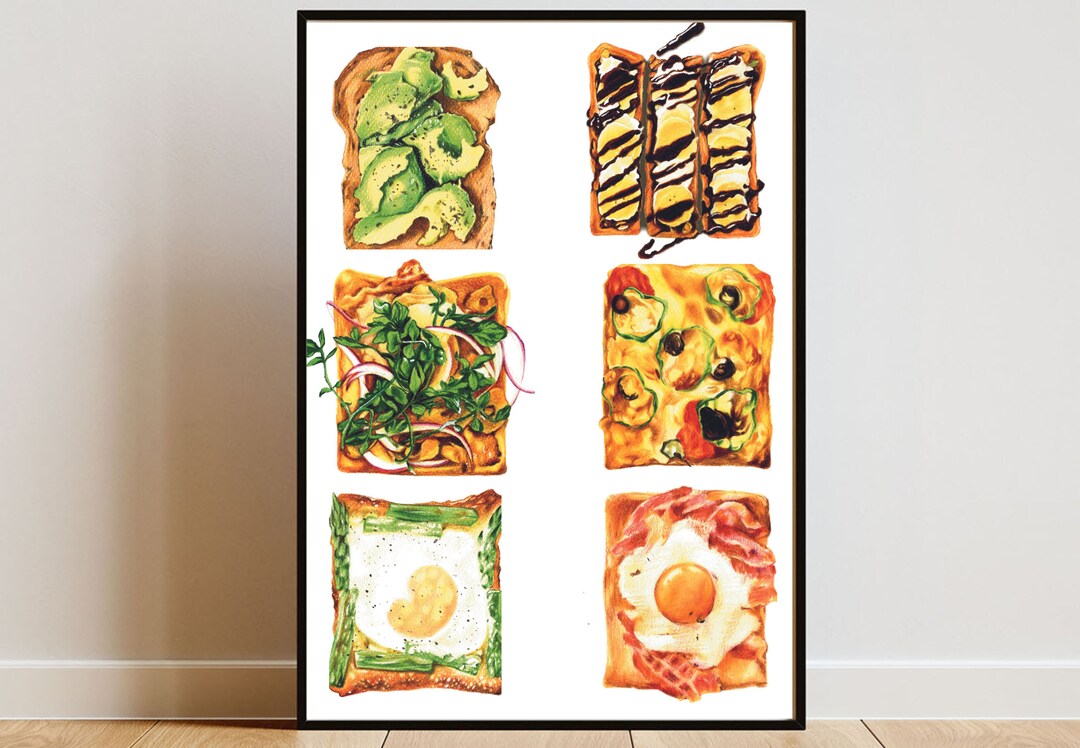 Toast Wall Art | Foodie Gifts | Instant Download | Breakfast Art ...