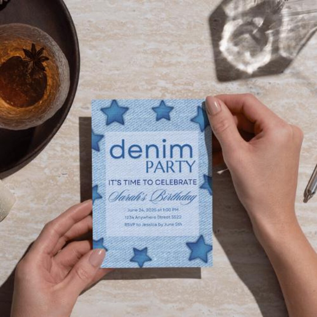 Denim Party Invitation | Blue Jean Bash Editable Template | Country ...