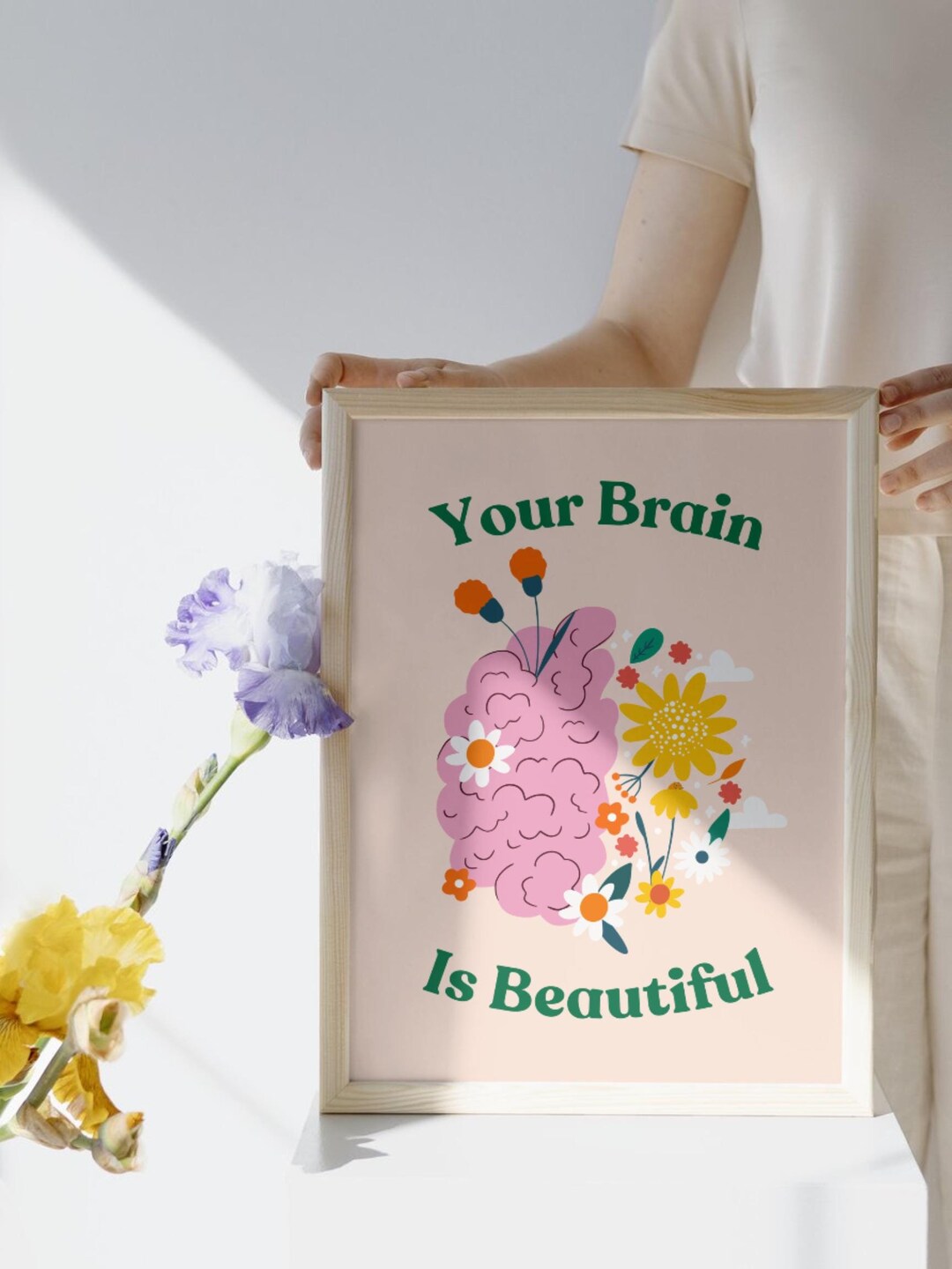 Stay Positive Poster | Mental Health Art | Uplifting Affirmation Print ...