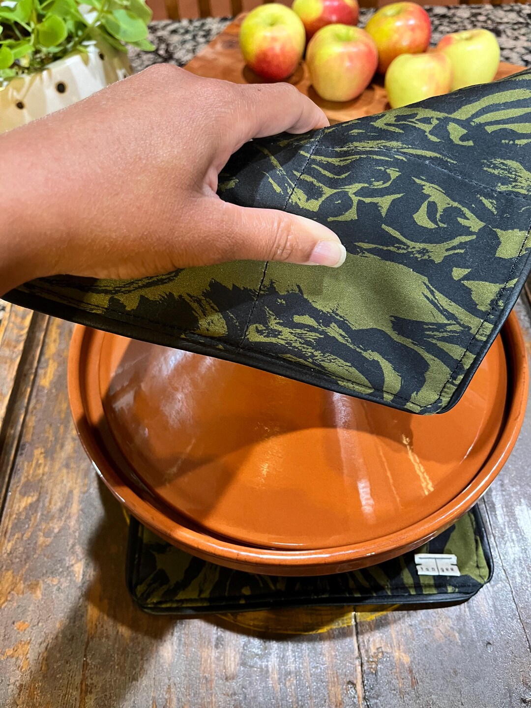 Cotton Sateen and Vegan Leather Potholer Set of 2 - Etsy