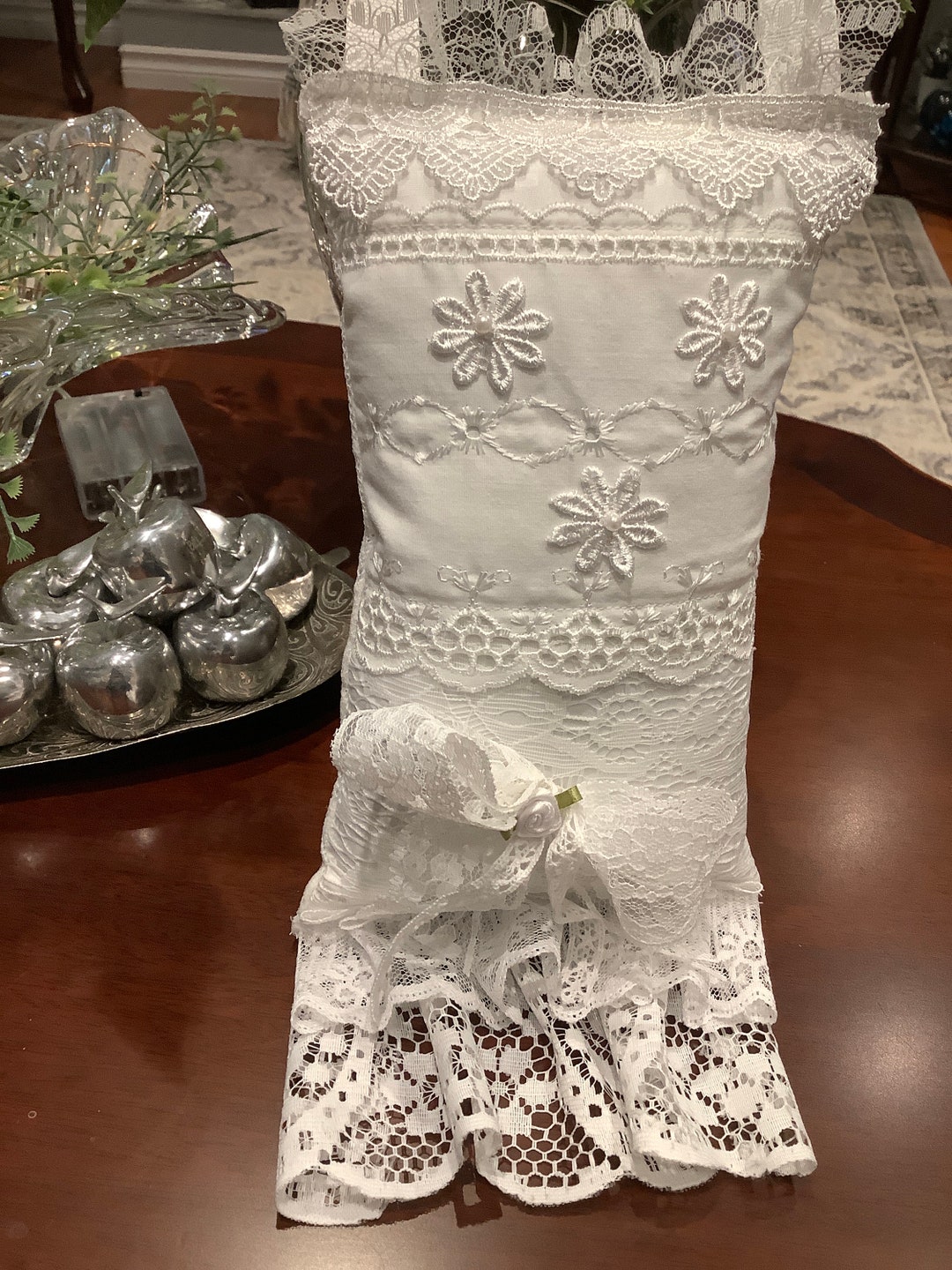 Victorian Shabby Chic White Sachet~pin Cushion Pillow, Hand M. Heritage ...