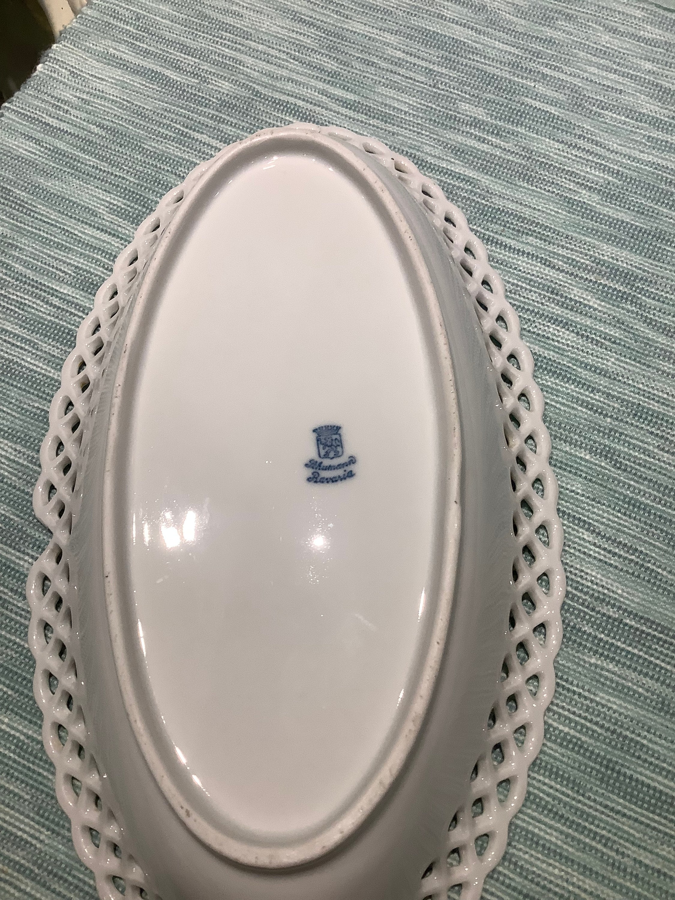 Antique Schumann Bavaria Porcelain Flower Pattern Basket Bowl Candy ...