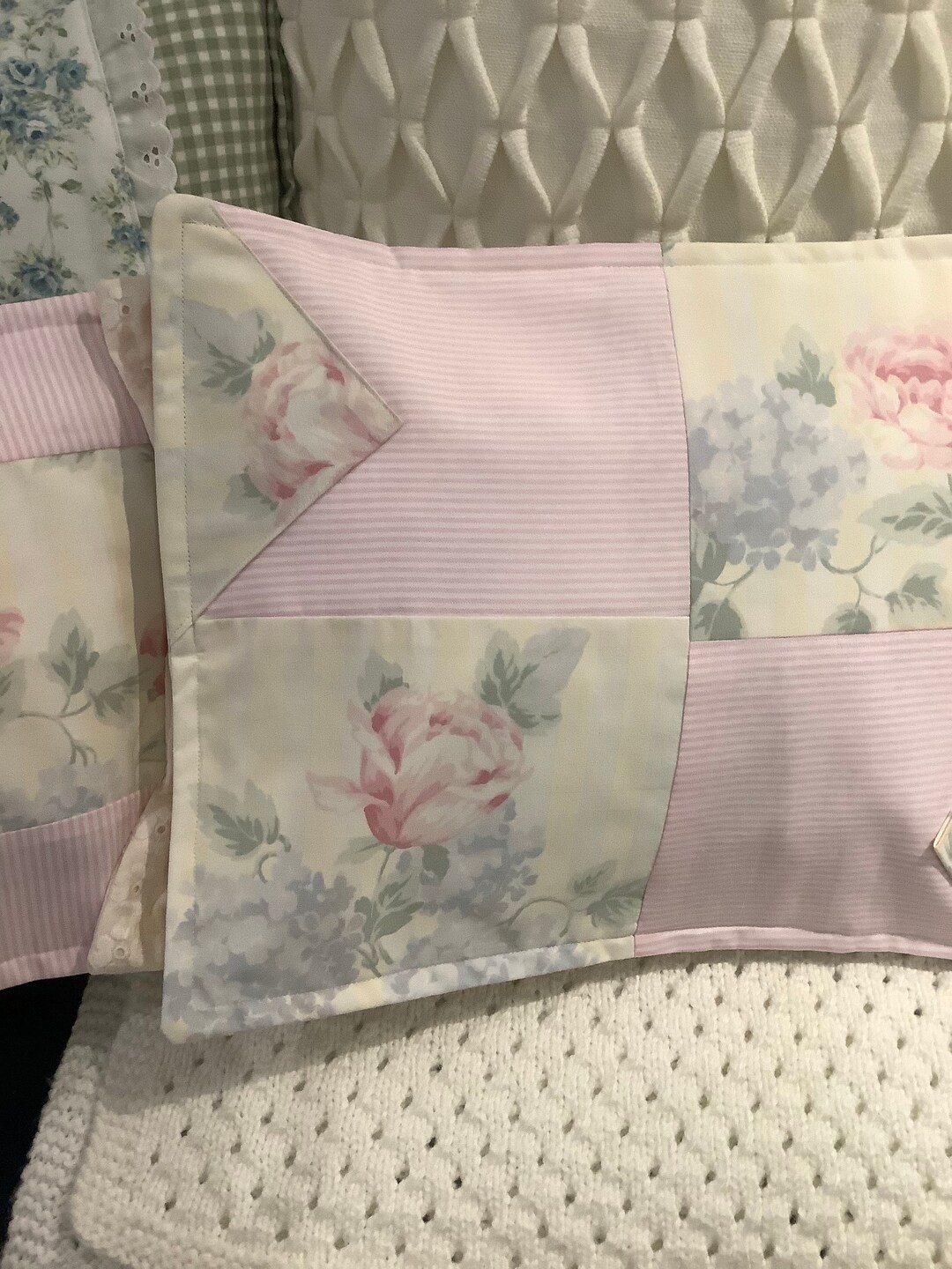 Handmade Shabby Chic Pillow Cover: Pink Rose Bouquet, Tommy Hilfiger ...