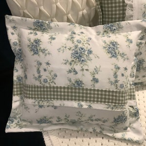 Shabby Chic Light Blue Rose Bouquet Framed With Vintage Eyelet | Etsy