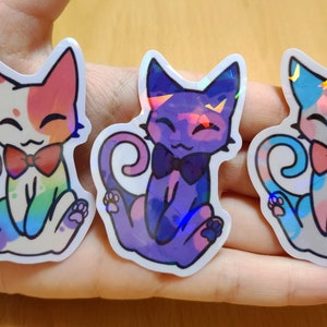 Pride Cats Holographic Vinyl Stickers! LGBT+ Gay Lesbian Bi Pan Ace ...