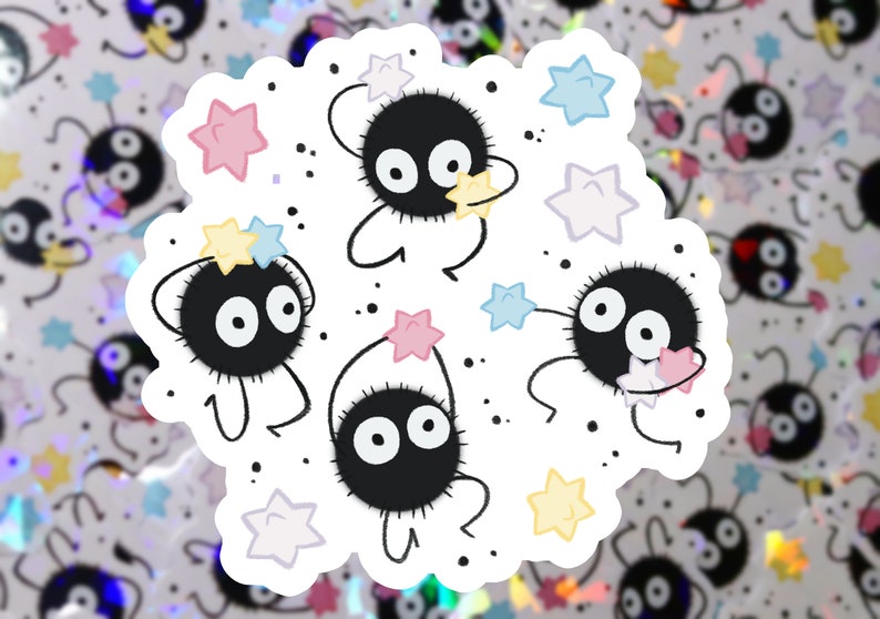 Studio Ghibli Soot Sprites Susuwatari Spirited Away Holographic Vinyl ...