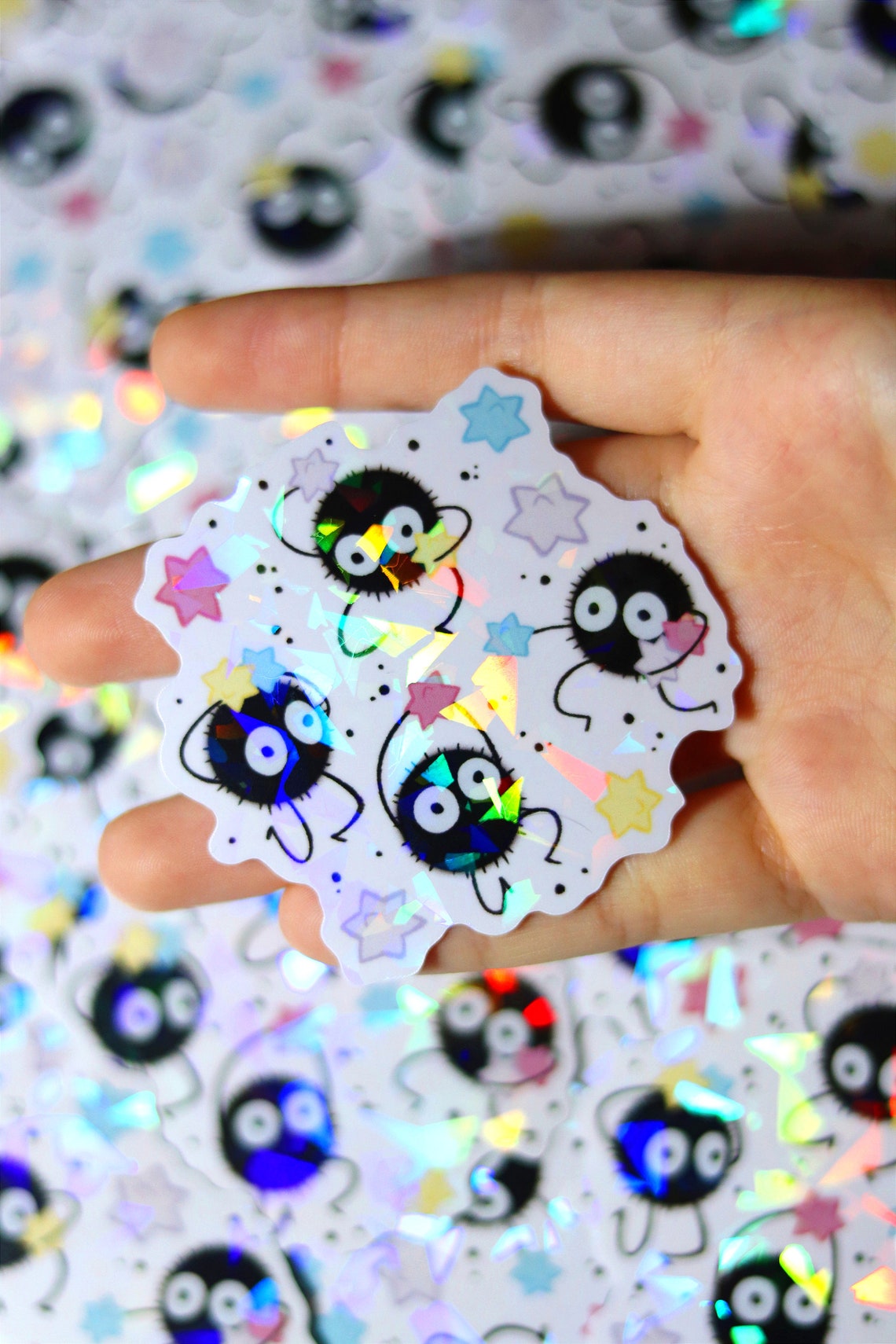 Studio Ghibli Soot Sprites Susuwatari Spirited Away Holographic Vinyl ...