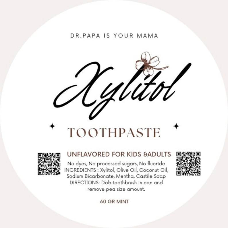 Dr.papa Xylitol Toothpaste With Coconut and Olive Oil for Cavity Bad ...