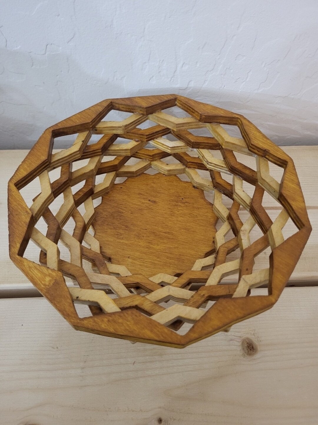 Vintage Wooden Basket- Handcrafter Decorative Bowl - Etsy