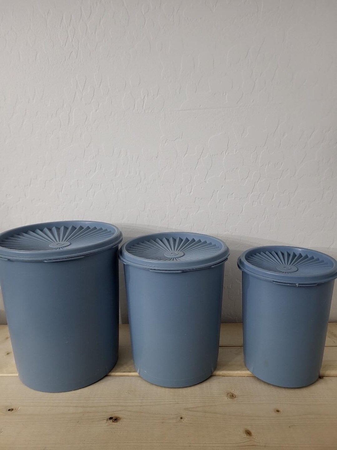 Vintage Tupperware Nesting Canisters in Blue Set of 3 - Etsy
