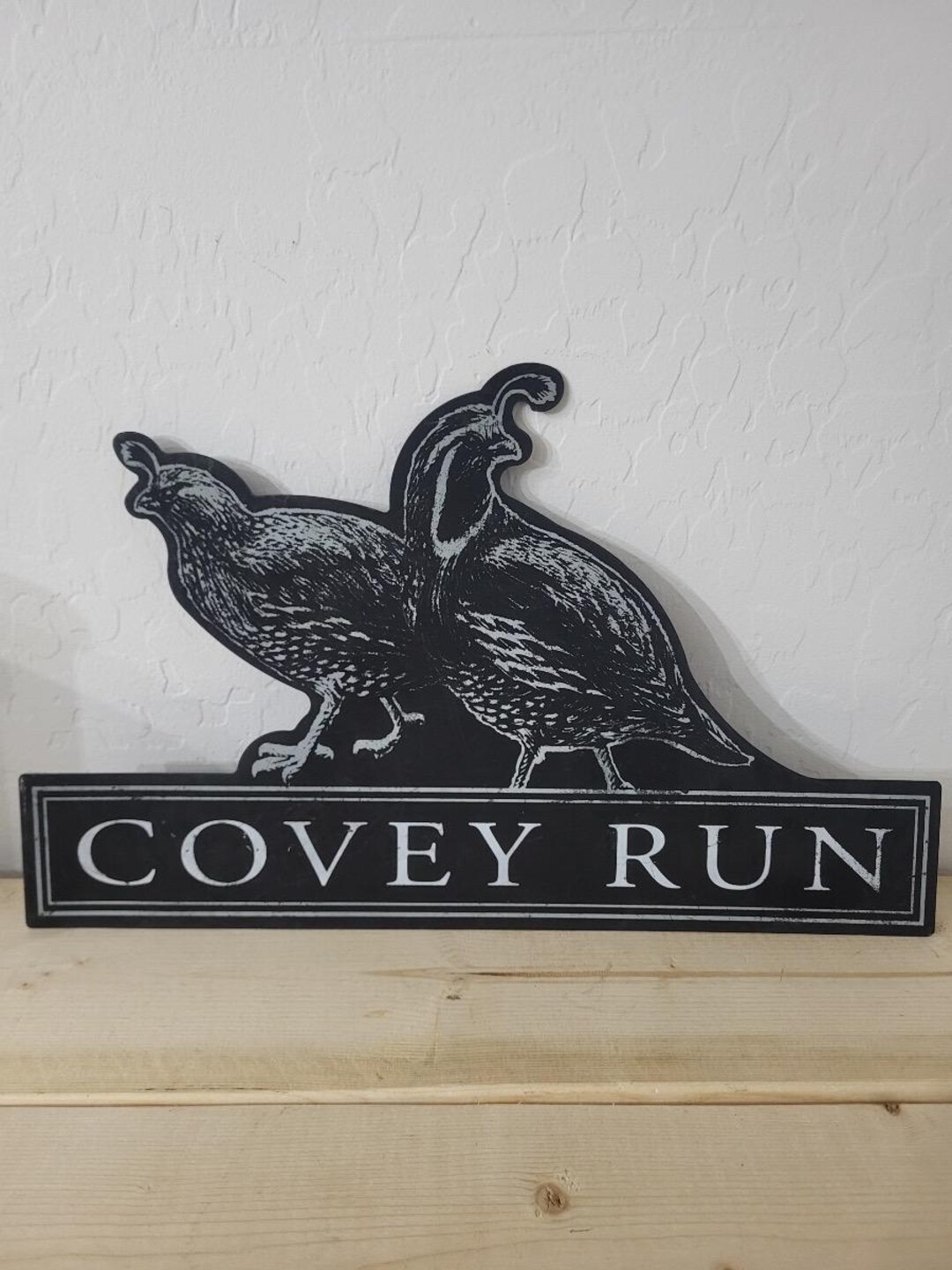 Vintage “covey Run” Quail Sign - Rustic Wall Decor - Etsy