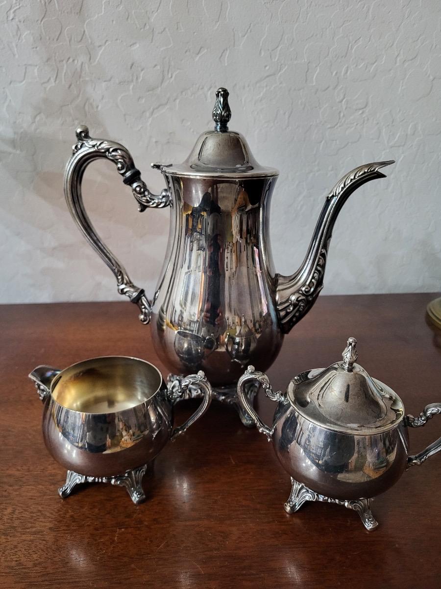 Vintage Silver-plated Coffee Set With Same Brand Tray Coffee Pot ...