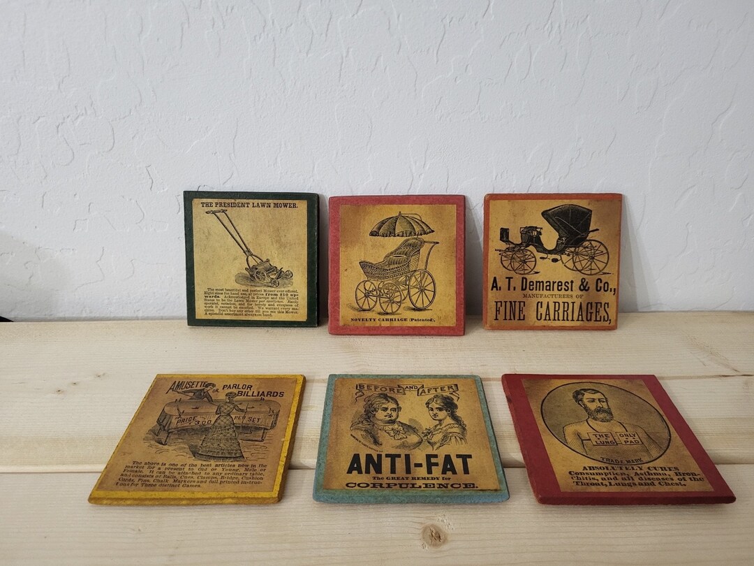 Set of 6 Vintage Advertising Coasters - Etsy