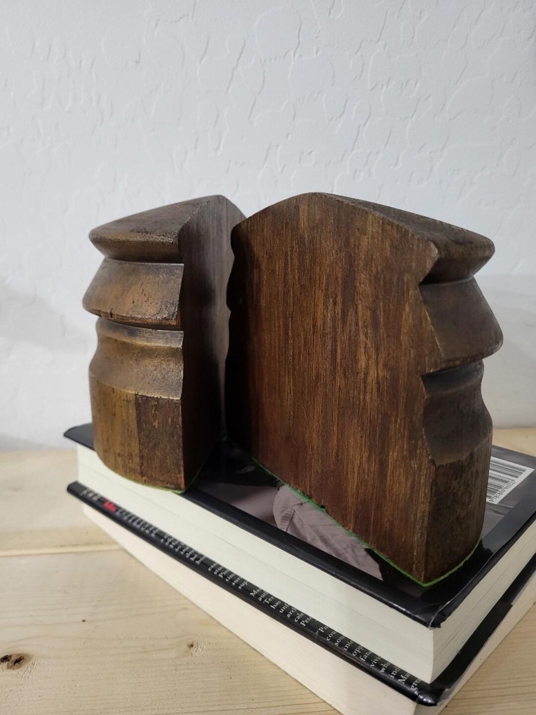 Vintage Wood Bookends - Etsy