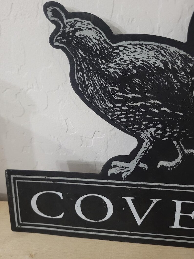 Vintage covey Run Quail Sign Rustic Wall Decor - Etsy