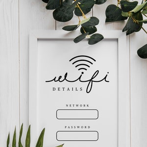Wifi Password Sign / Printable Wifi Poster / Digital Download Poster ...