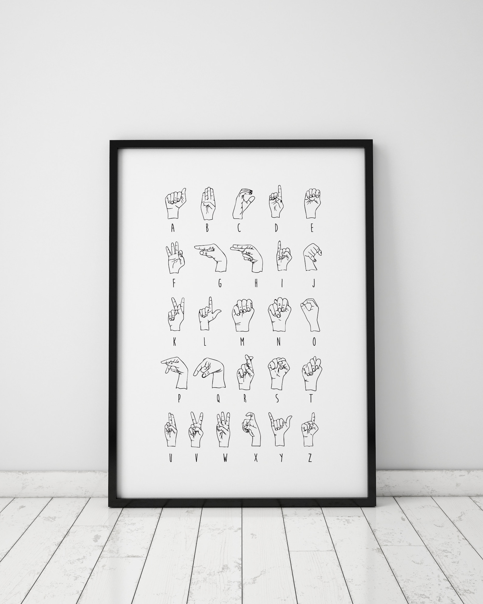 ABC Sign Language Alphabet Poster Home Decor Homeschool Room | Etsy