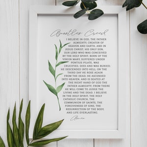 Apostles Creed / Printable Art / Digital Download Poster / Ready to ...