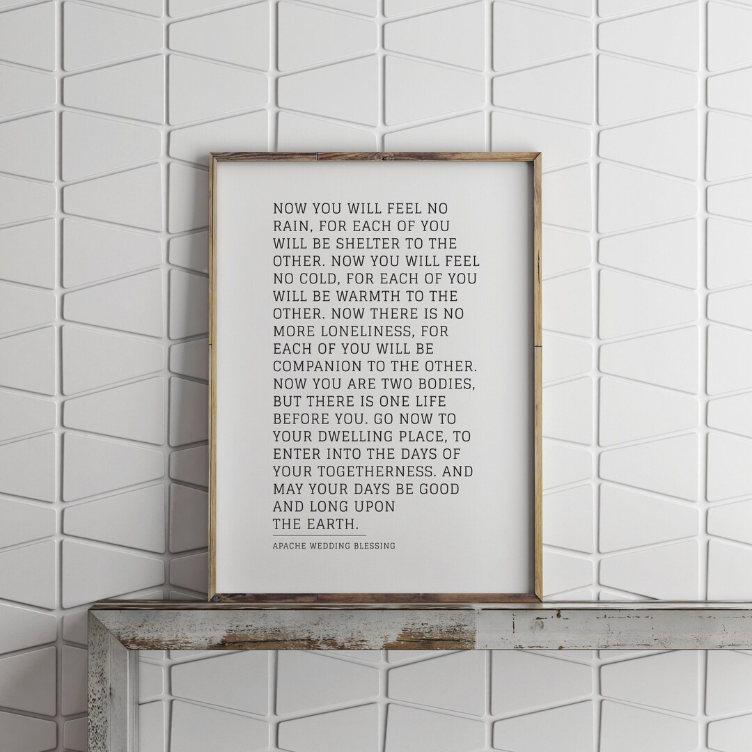 Apache Wedding Blessing / Printable Art / Digital Download Poster ...