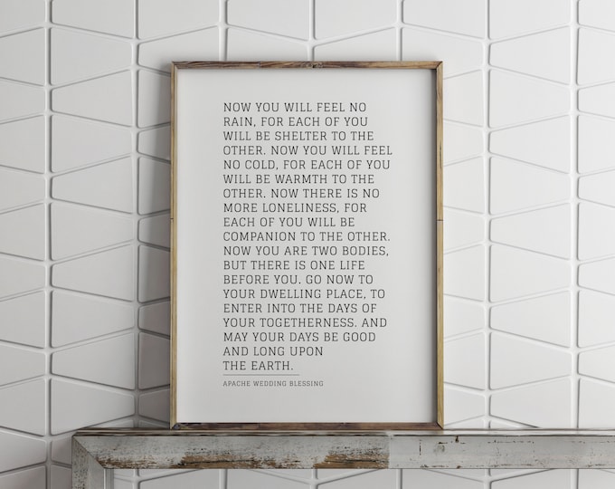 Apache Blessing Poem Print With Calligraphy Detail - Etsy UK