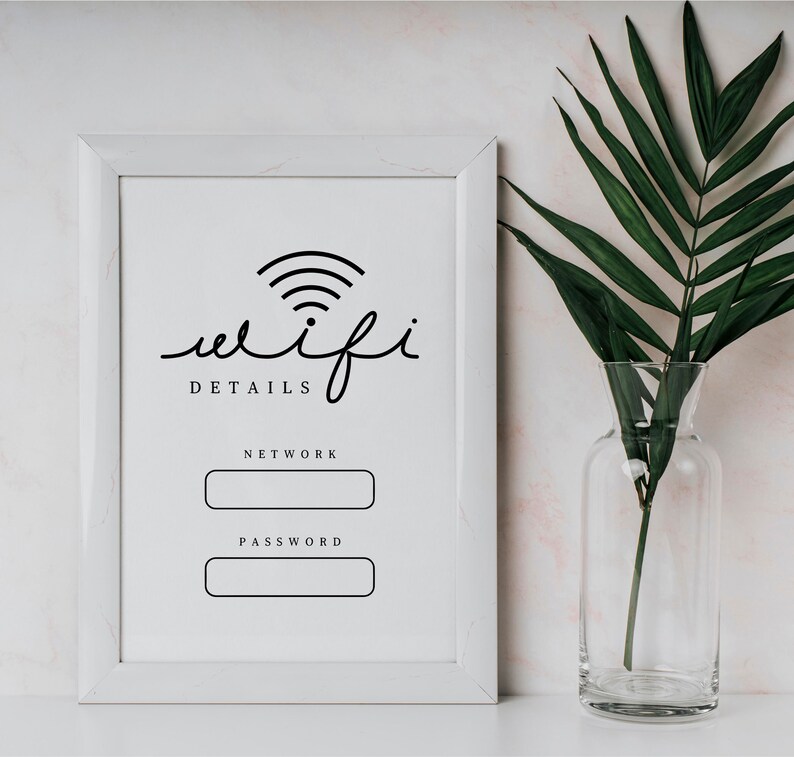 Wifi Password Sign / Printable Wifi Poster / Digital Download - Etsy