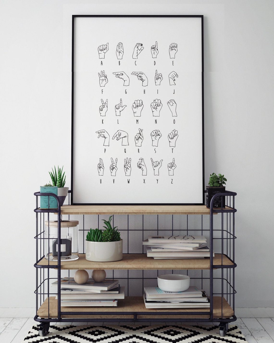 ABC Sign Language Alphabet Poster Home Decor Homeschool Room | Etsy