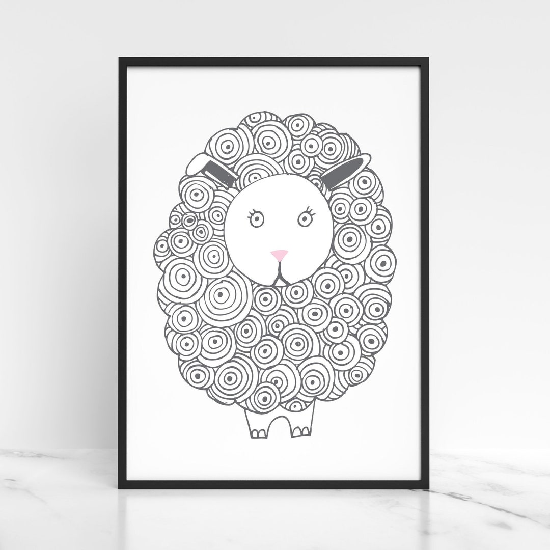 White Sheep / Printable Art / Digital Download Poster / Playroom Art ...