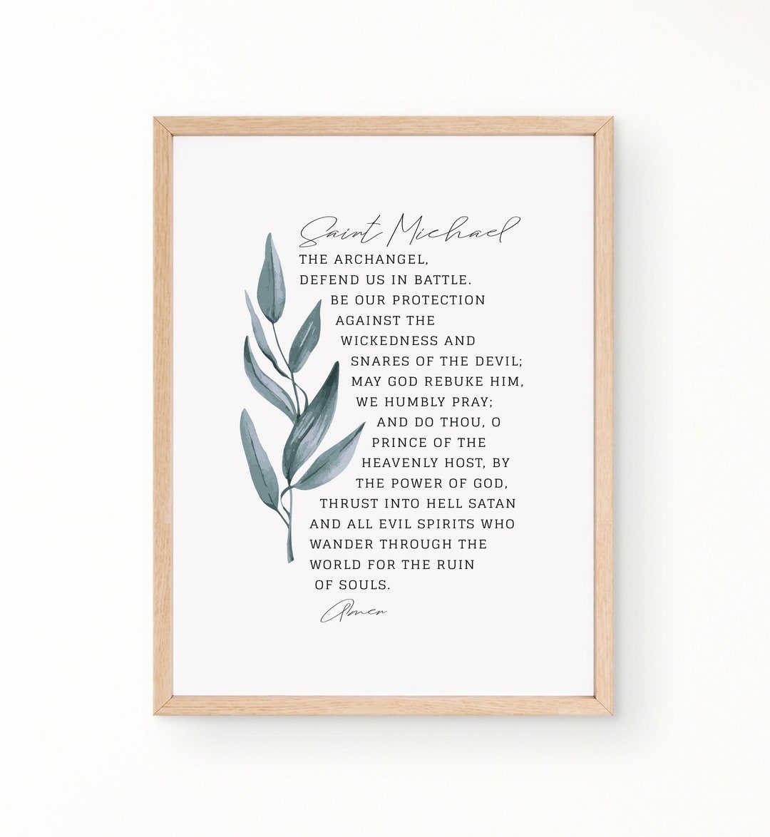 St. Michael Protection Prayer / Printable Art / Digital Download Poster ...