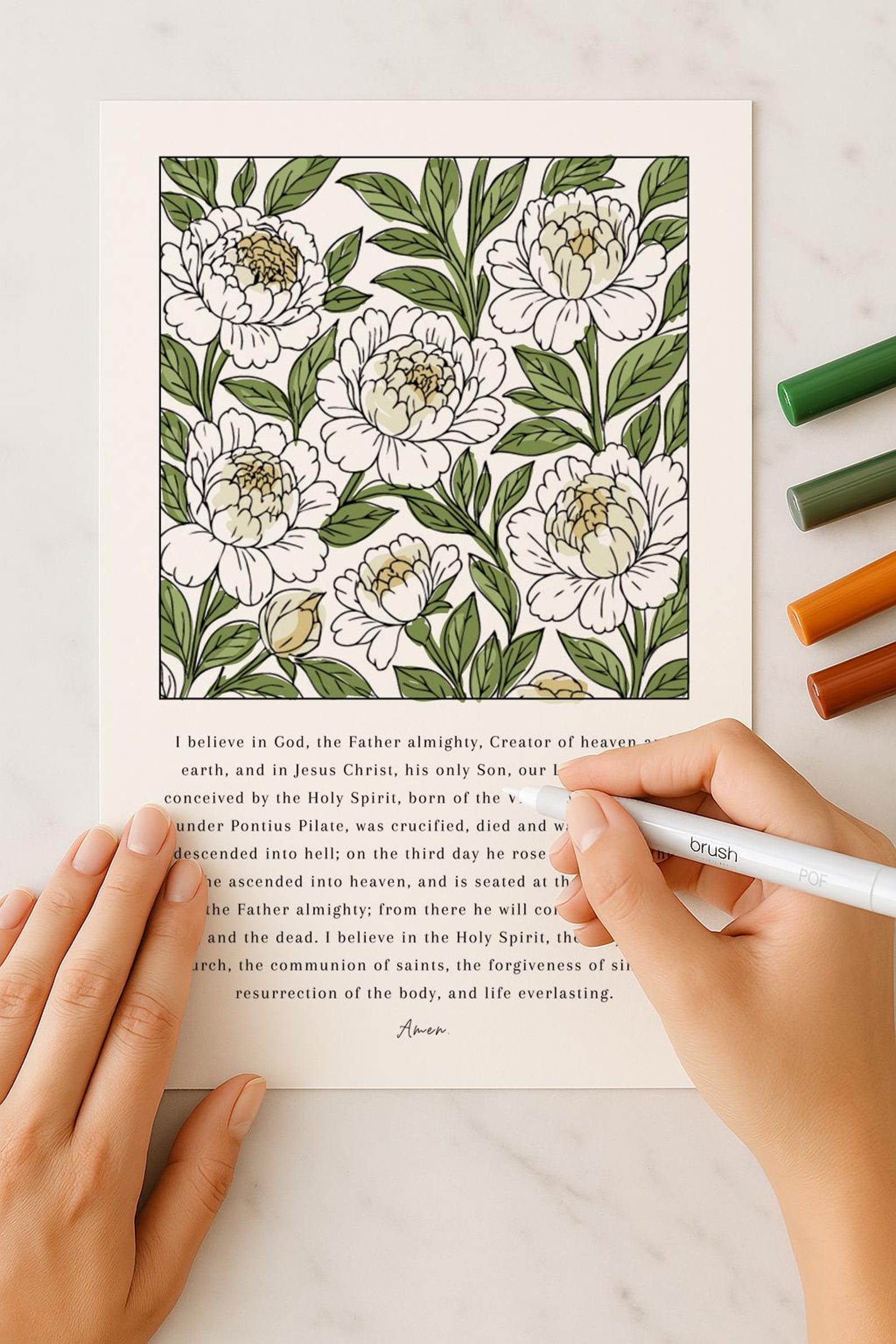 Apostles Creed / Color Your Faith Collection / Printable Scripture ...