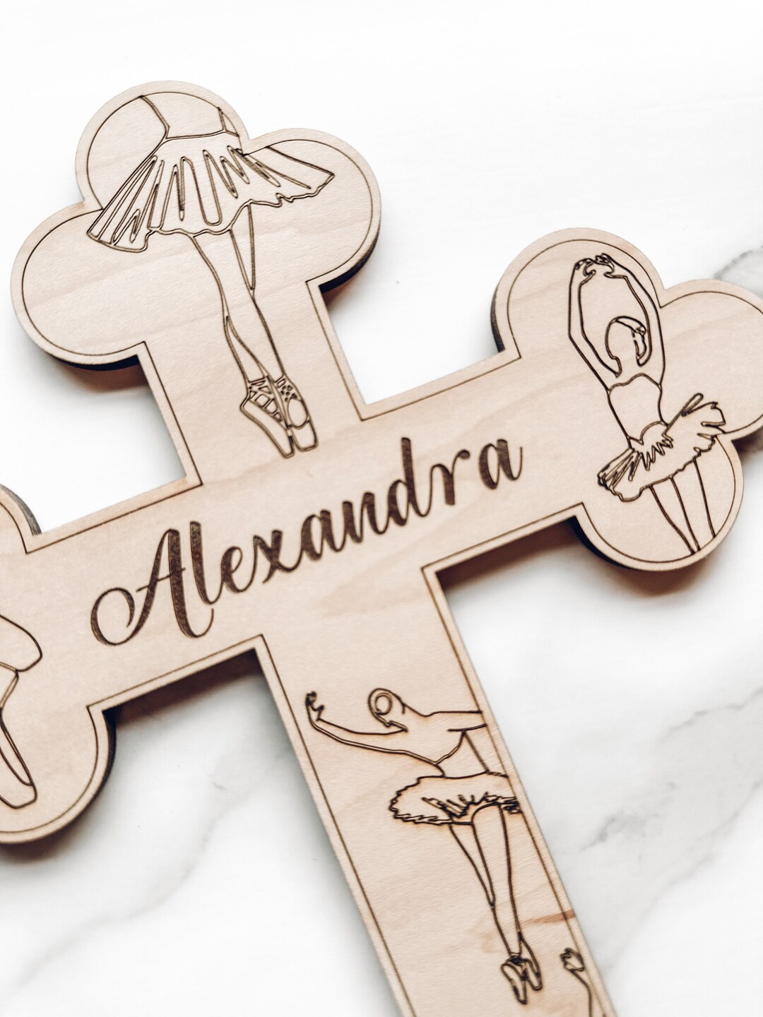 Ballet / Custom Wood Child’s Cross Engraved With Name / Baptism ...