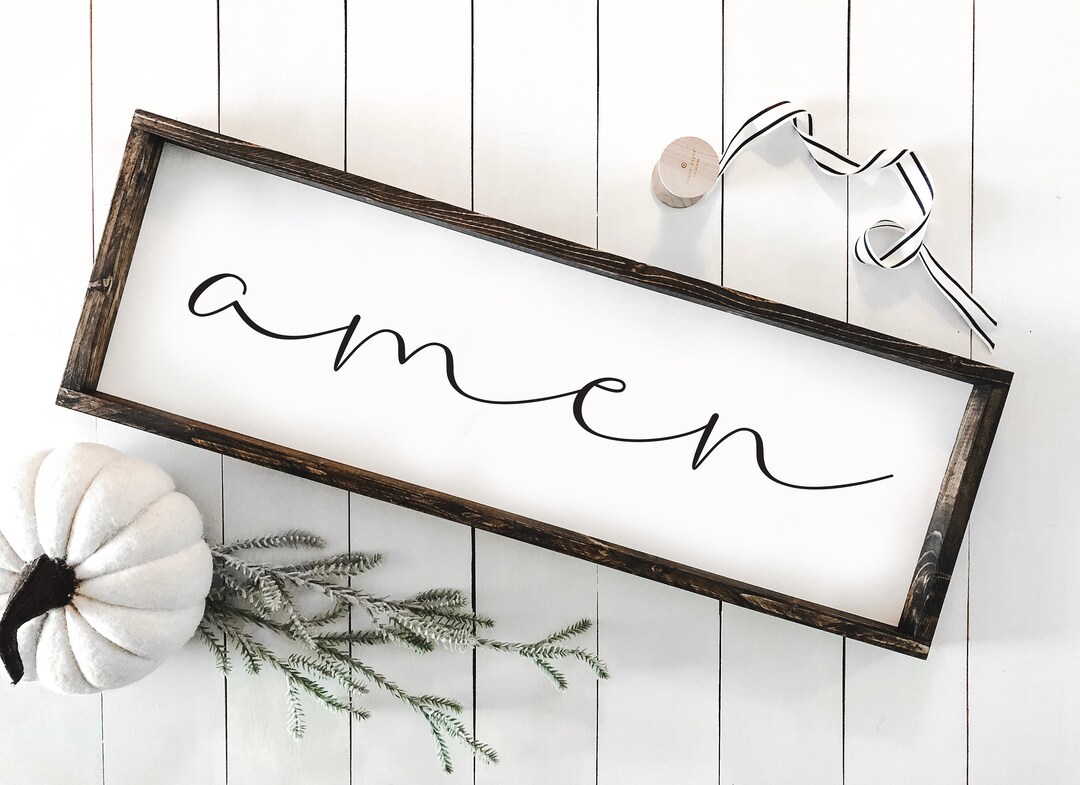Amen Farmhouse Amen Sign Scripture Sign Christian Sign Religious Bible ...