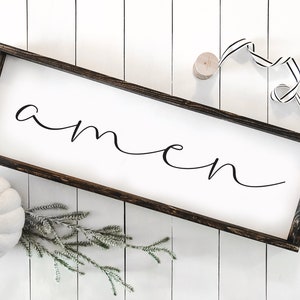 Amen Farmhouse Amen Sign Scripture Sign Christian Sign Religious Bible ...