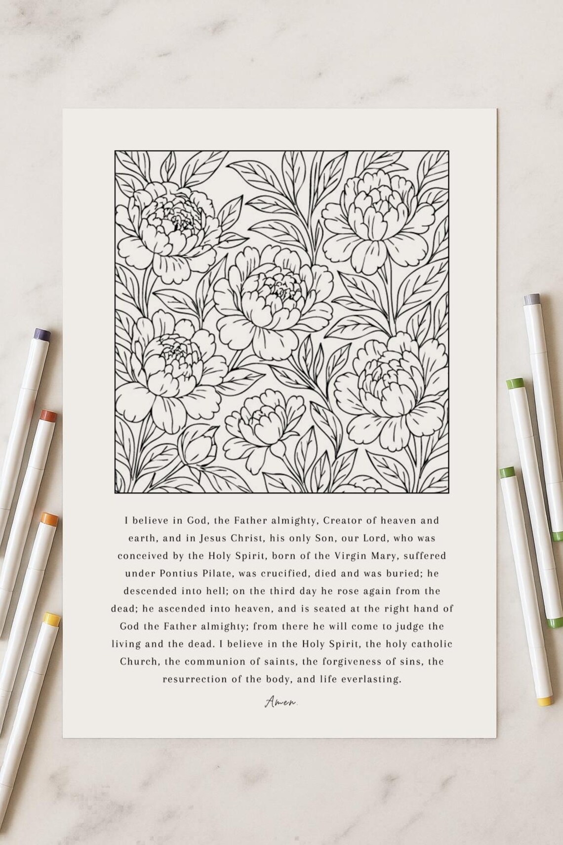 Apostles Creed / Color Your Faith Collection / Printable Scripture ...