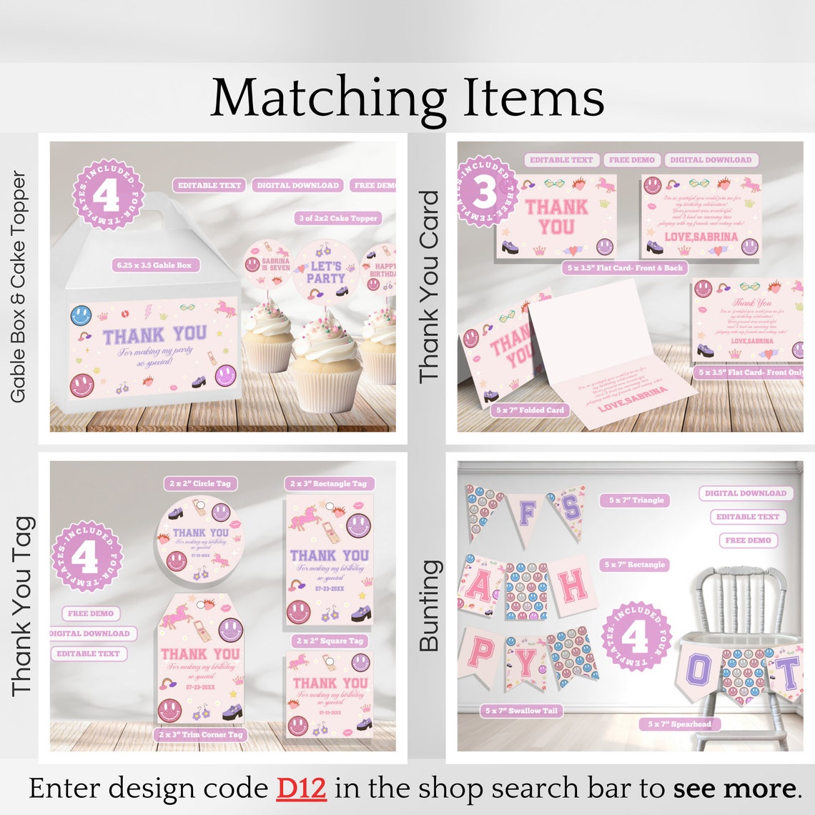 Varsity Patch Letter Birthday Thank You Tag, Lets Party Birthday Thank ...