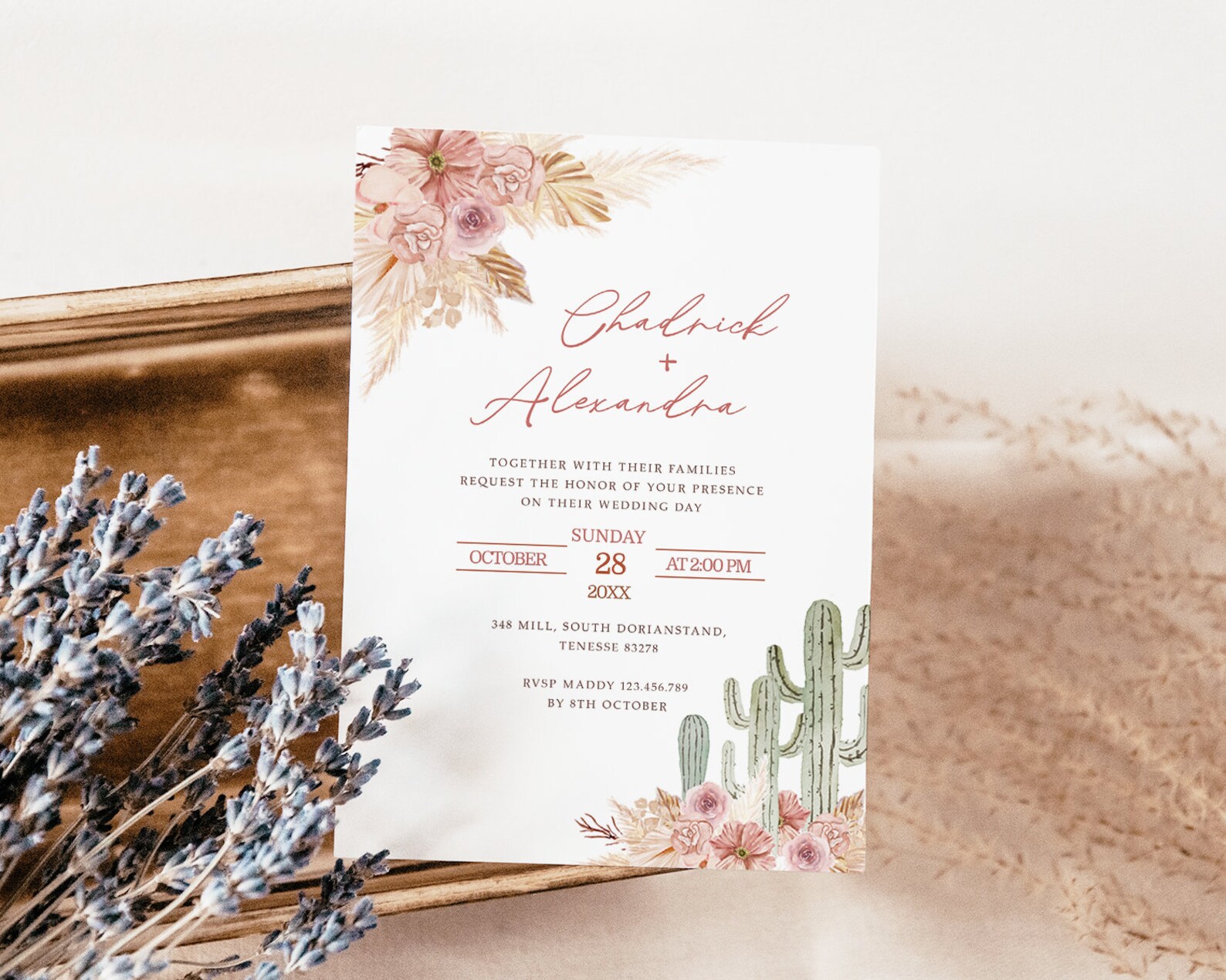 Editable Boho Wedding Bride Groom Invite, Couple Groom Wedding ...