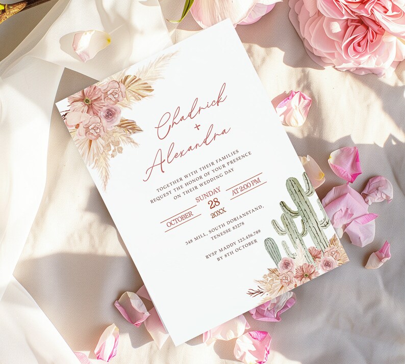 Editable Boho Wedding Bride Groom Invite, Couple Groom Wedding ...