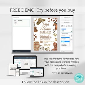 Cowboy Rodeo Birthday Invitation, Retro Wild West Ranch, Little Cowboy ...