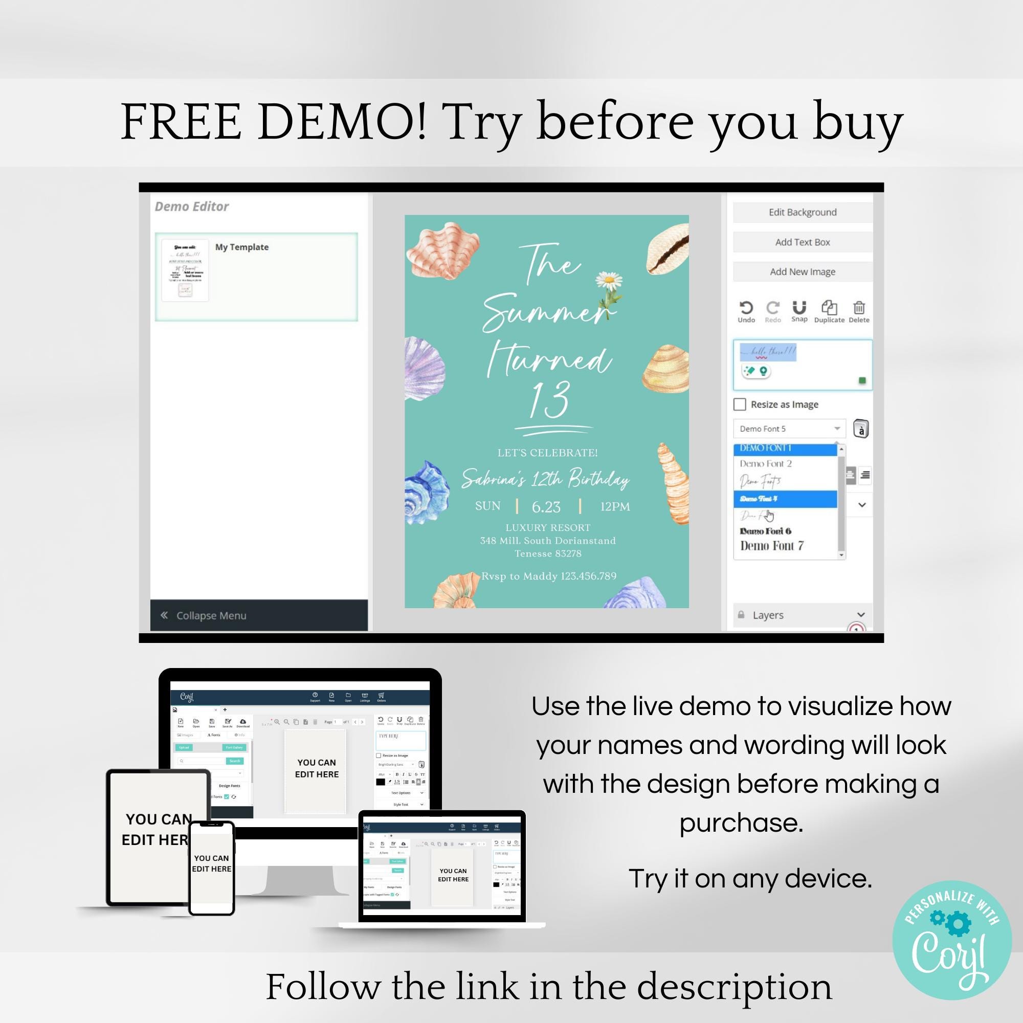 Editable the Summer I Turned Birthday Party Invitation, TSITP Summer ...