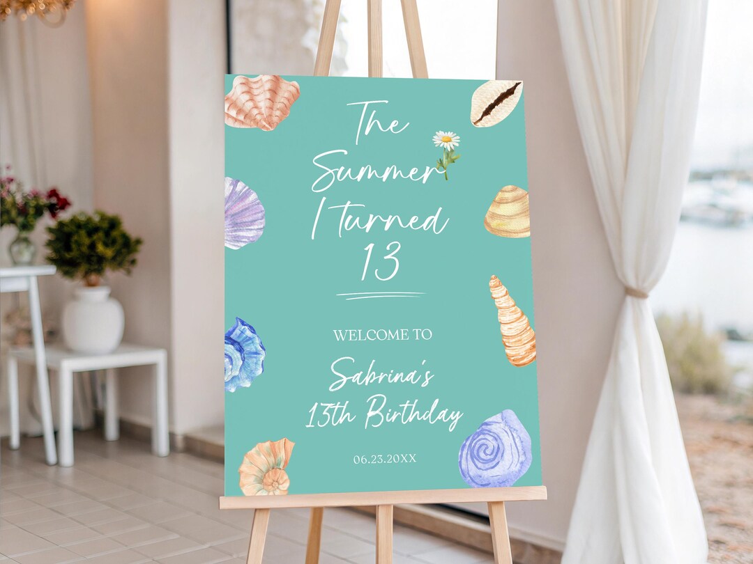 Editable the Summer I Turned Birthday Party Welcome Sign Poster, TSITP ...