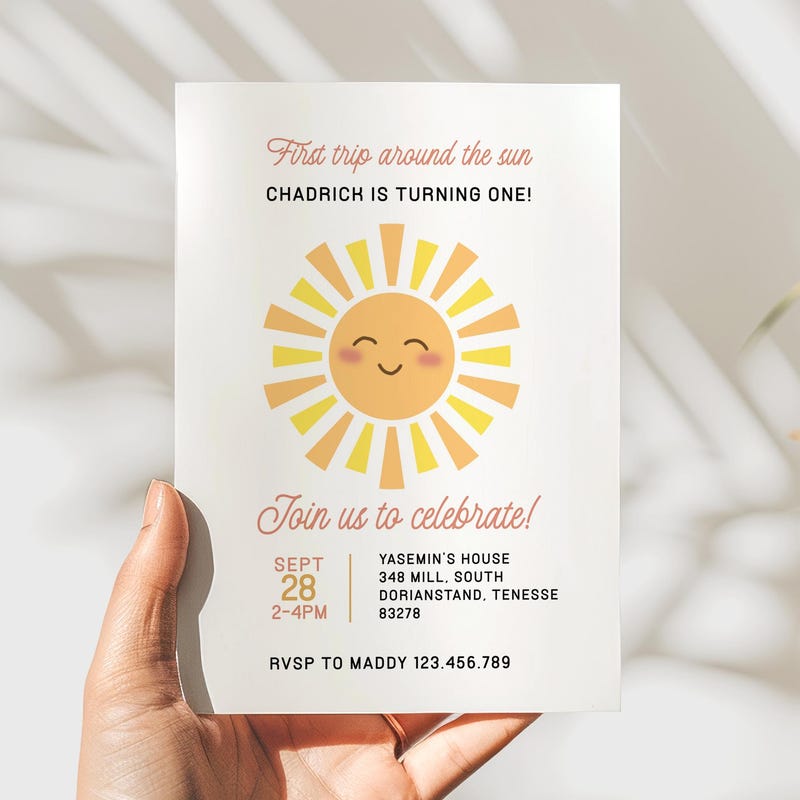 Sun Invitation - Etsy
