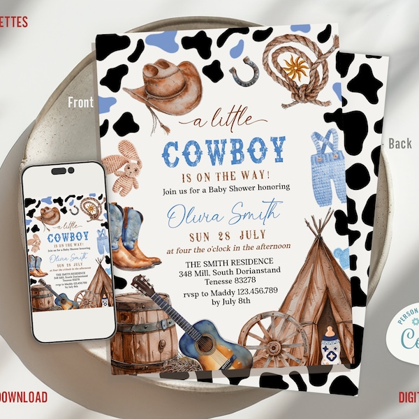 Western Baby Shower Invitations - Etsy