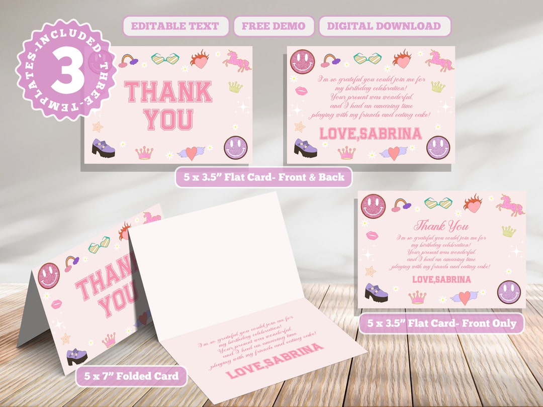 Varsity Patch Letter Birthday Thank You Card, Lets Party Birthday ...