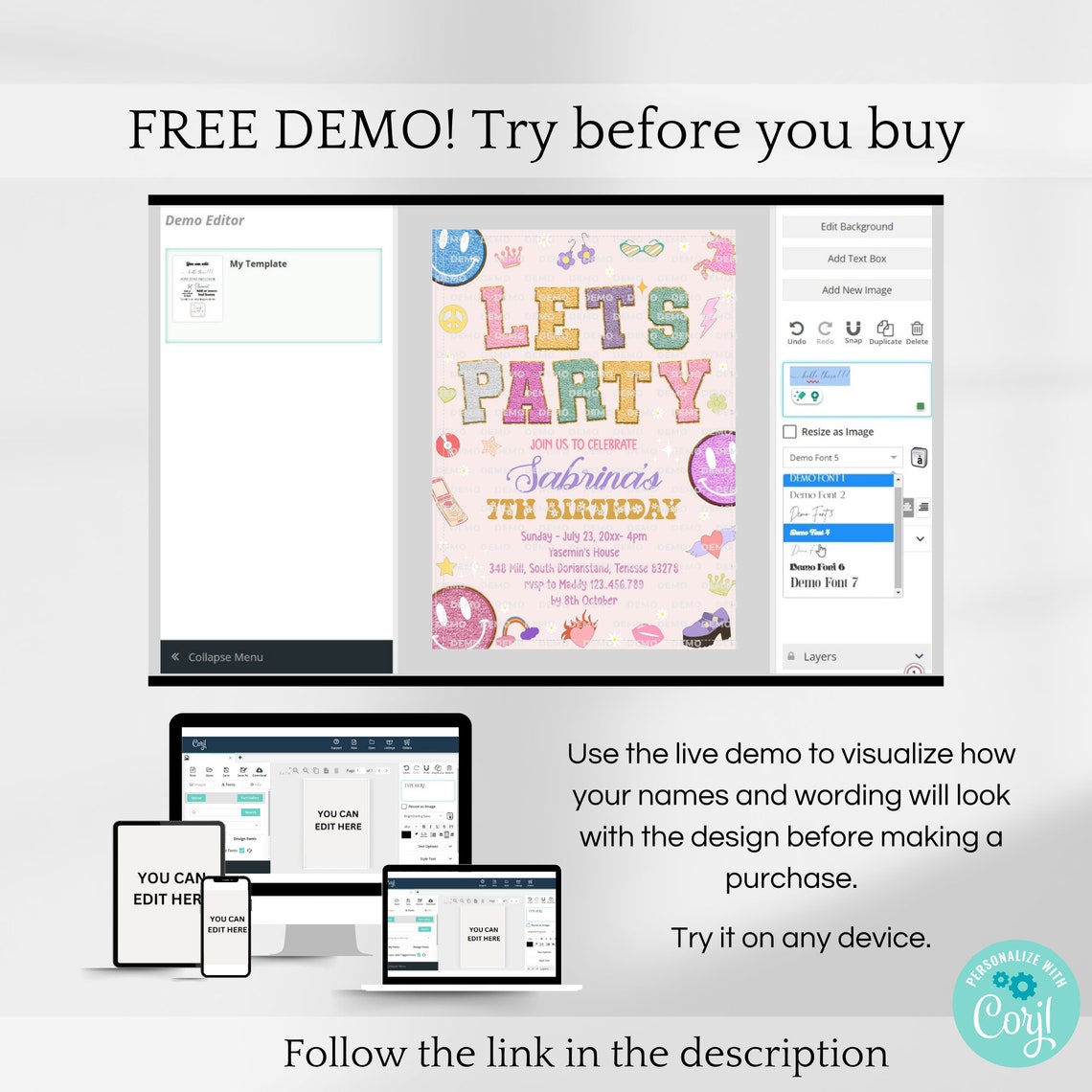 Varsity Patch Letter Birthday Invitation, Lets Party Birthday Invite ...