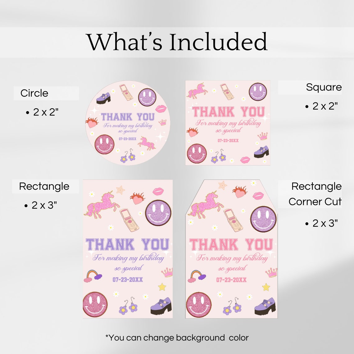 Varsity Patch Letter Birthday Thank You Tag, Lets Party Birthday Thank ...