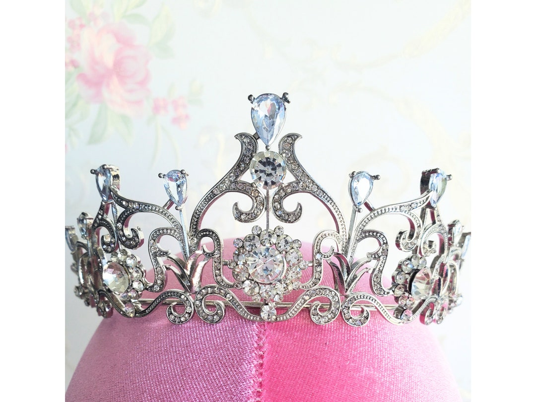 Princess Hair Piece for Wedding, Large Head Piece, Rhinestone Tiara ...