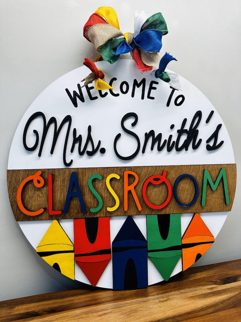 Classroom Door Sign | Personalized Lower School Decor | Teacher Wood ...