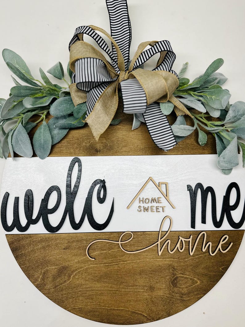 Welcome to Our Home Door Hanger – Front Porch Decor – Rustic Home Entry ...