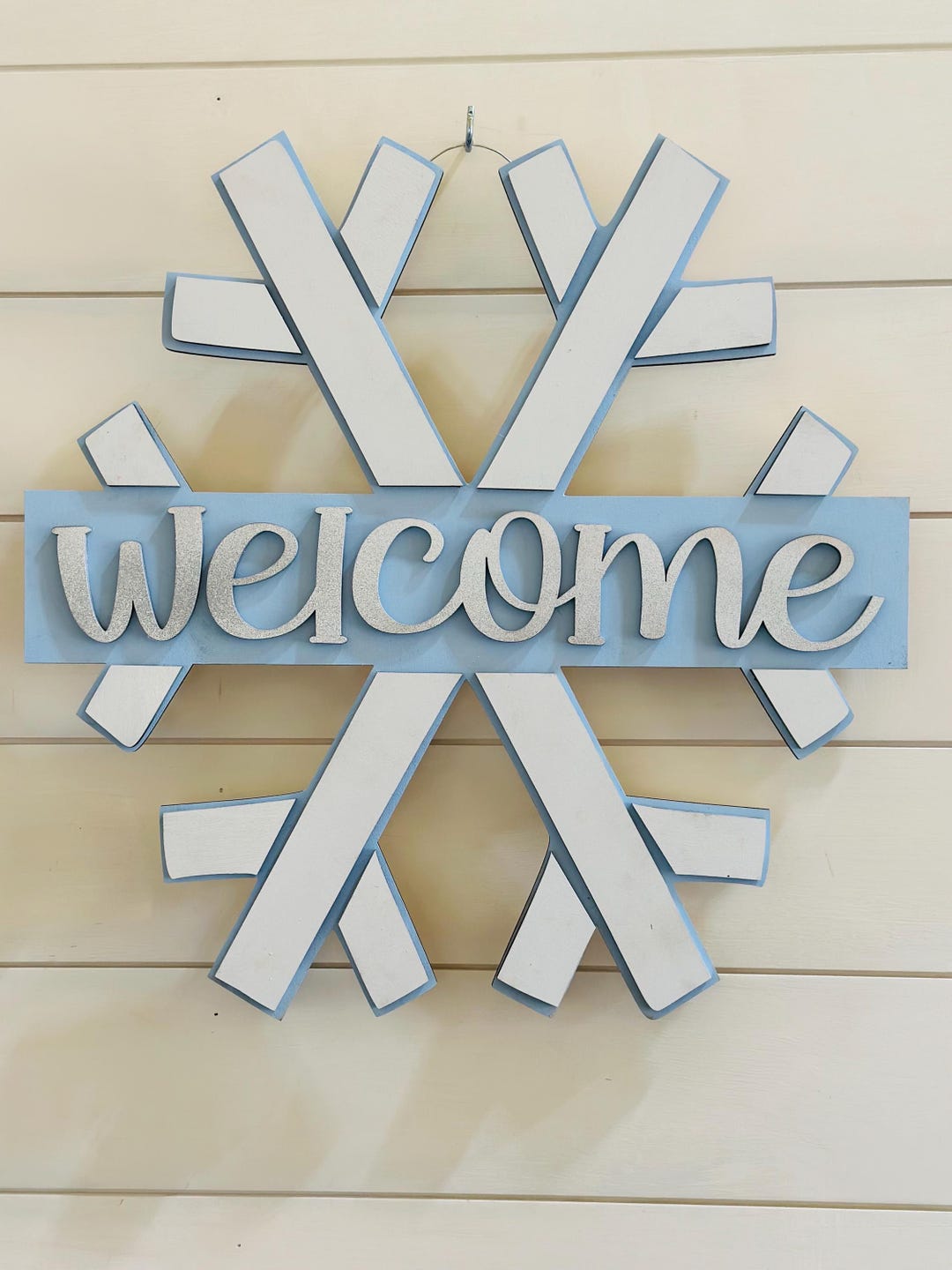 Snowflake Welcome Sign I Festive Holiday Decor Sign I Christmas I ...