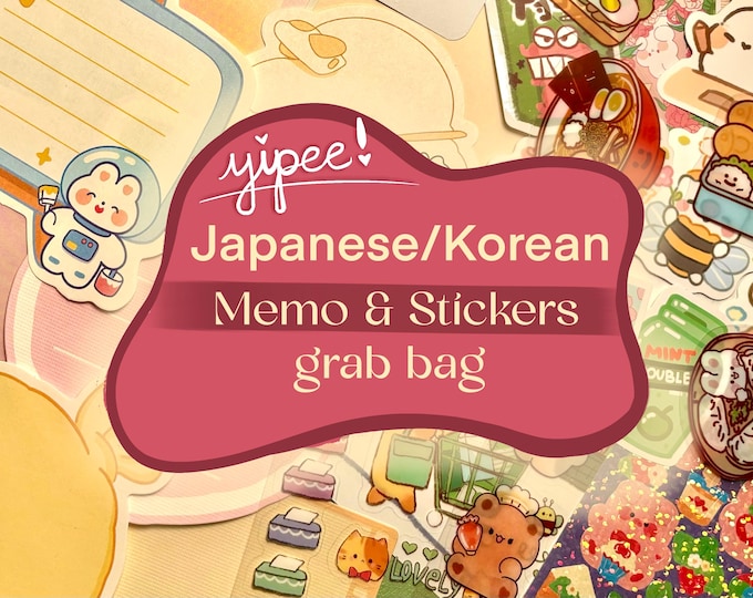 Japanese/korean Memo Sheet & Sticker Mystery Grab Bag Yipee - Etsy